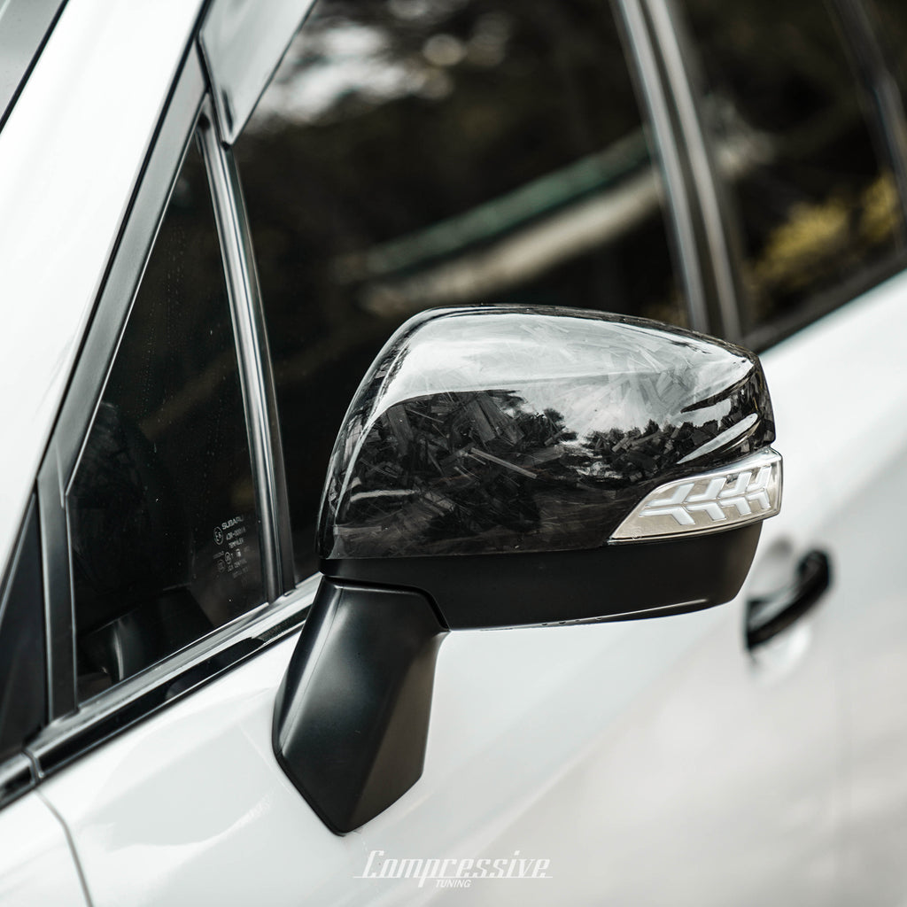 Carbon Fiber Mirror Caps - 14-18' Forester, 13-14' Crosstrek, 12-14' I ...
